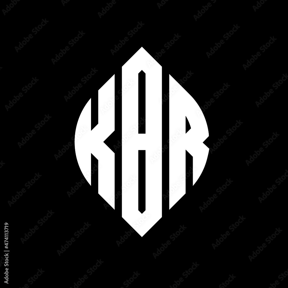 KBR circle letter logo design with circle and ellipse shape. KBR ...