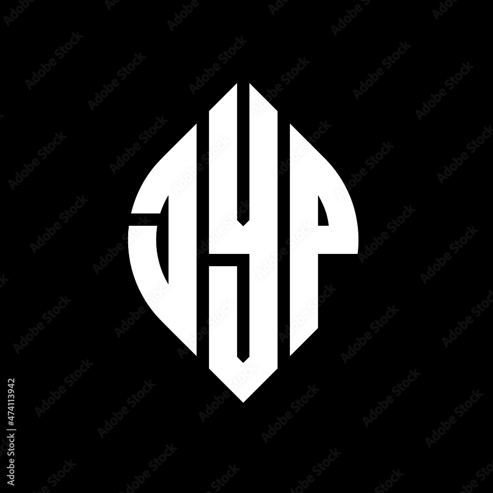 JYP circle letter logo design with circle and ellipse shape. JYP ...