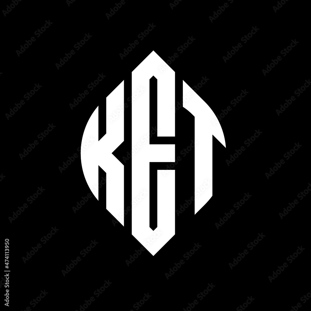 KET circle letter logo design with circle and ellipse shape. KET ...