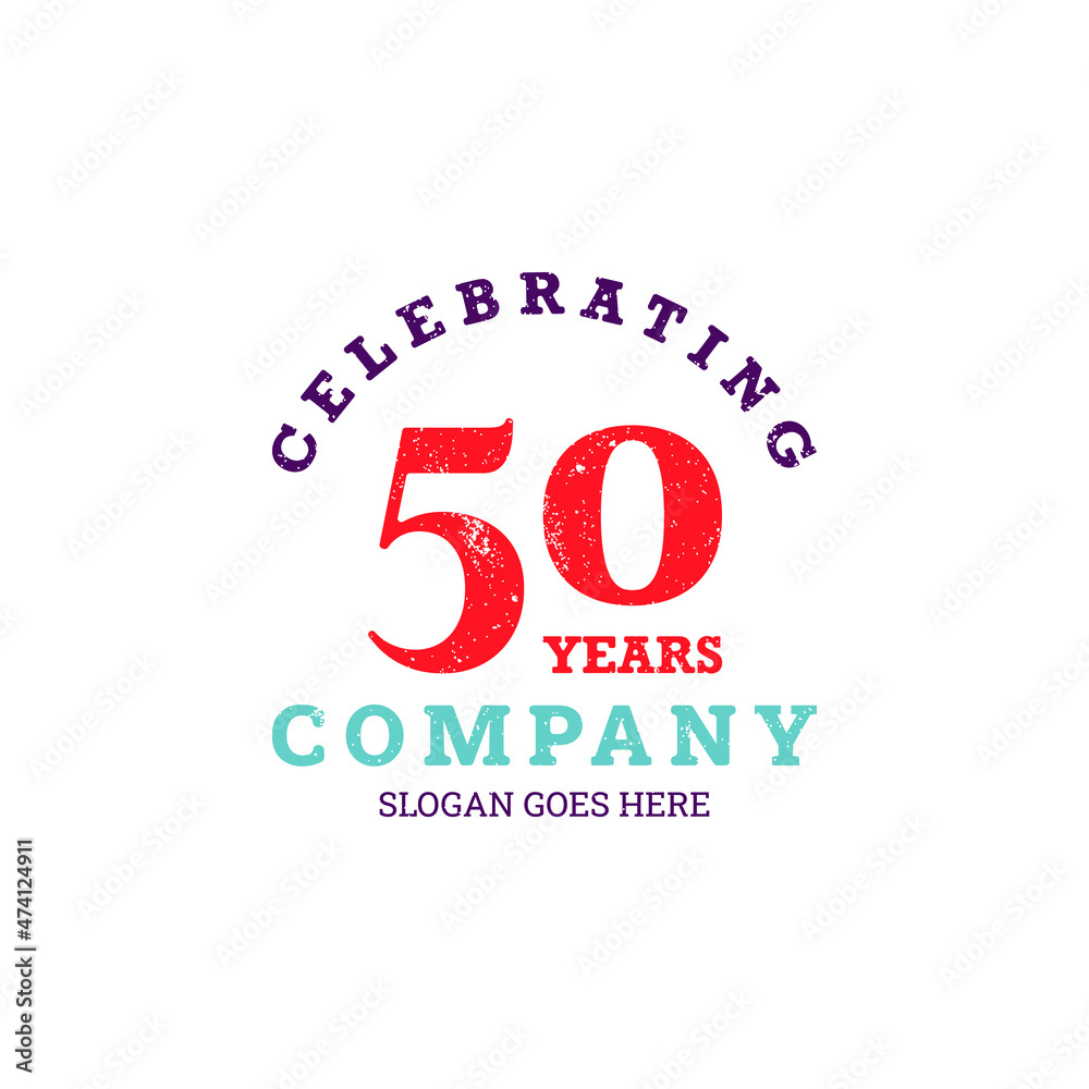 Anniversary 50th company logo design inspiration Stock Vector | Adobe Stock