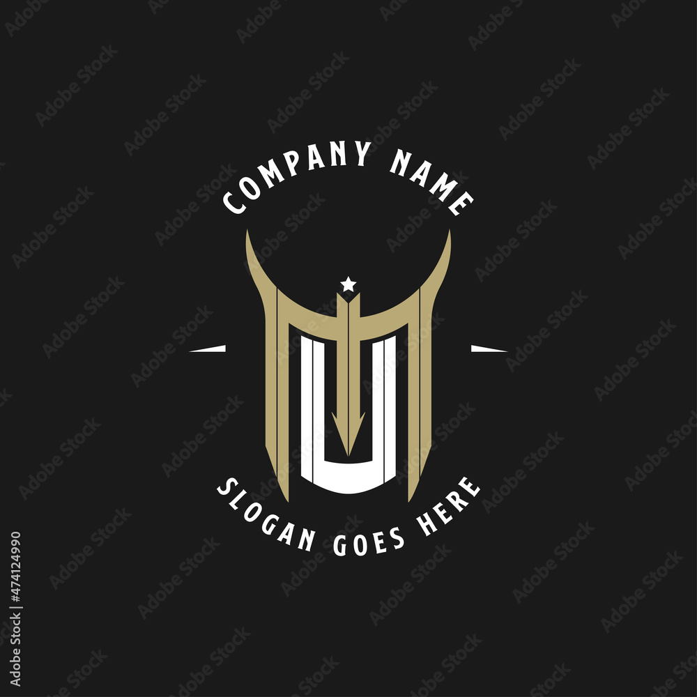 letter name MU monogram logo vector illustration, MU initial name ...