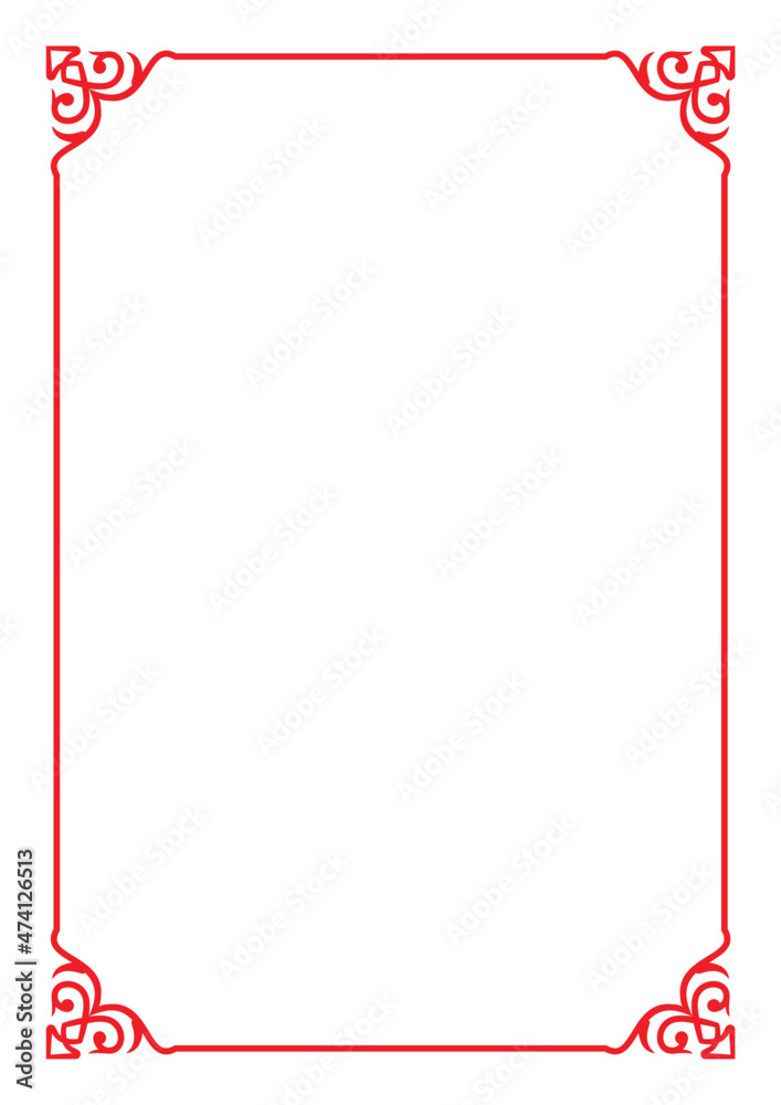 Red frame with cool corner decoration suitable for page decoration on ...