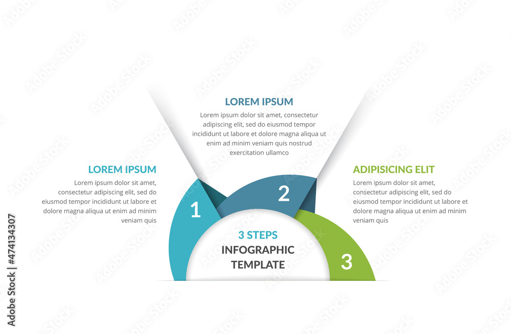 Infographic template with 3 steps, workflow, process chart Stock Vector ...