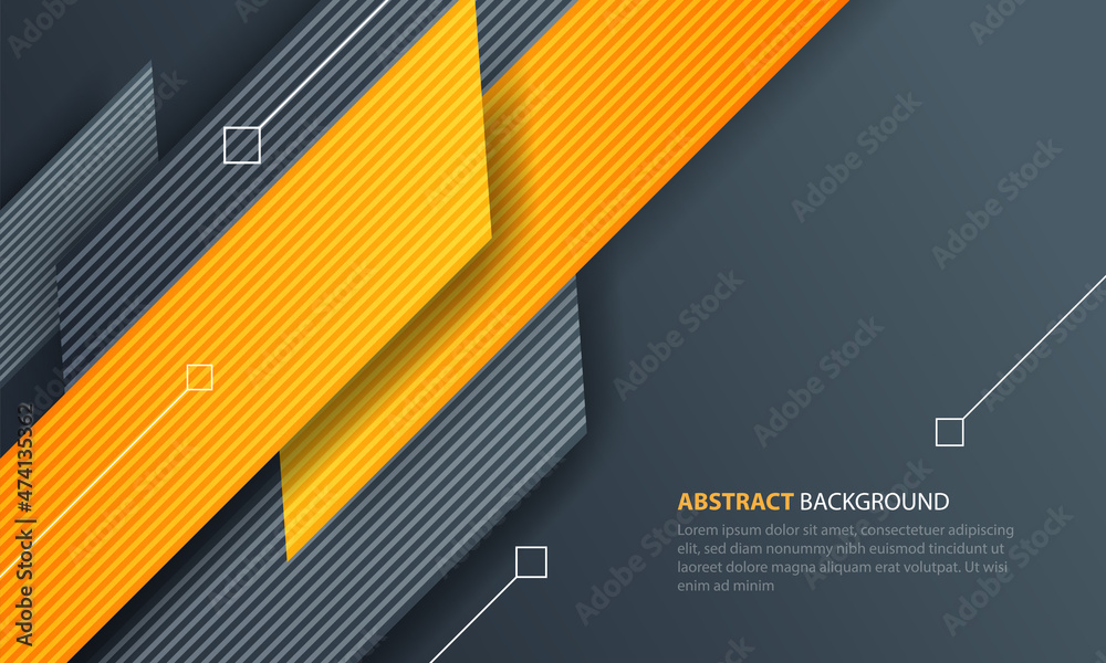 Grey and yellow modern business geometric background. Template design ...