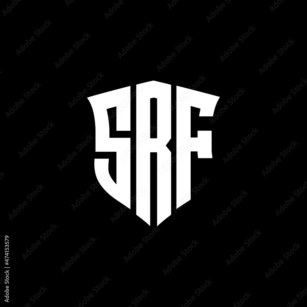 SRF letter logo design with black background in illustrator, vector ...