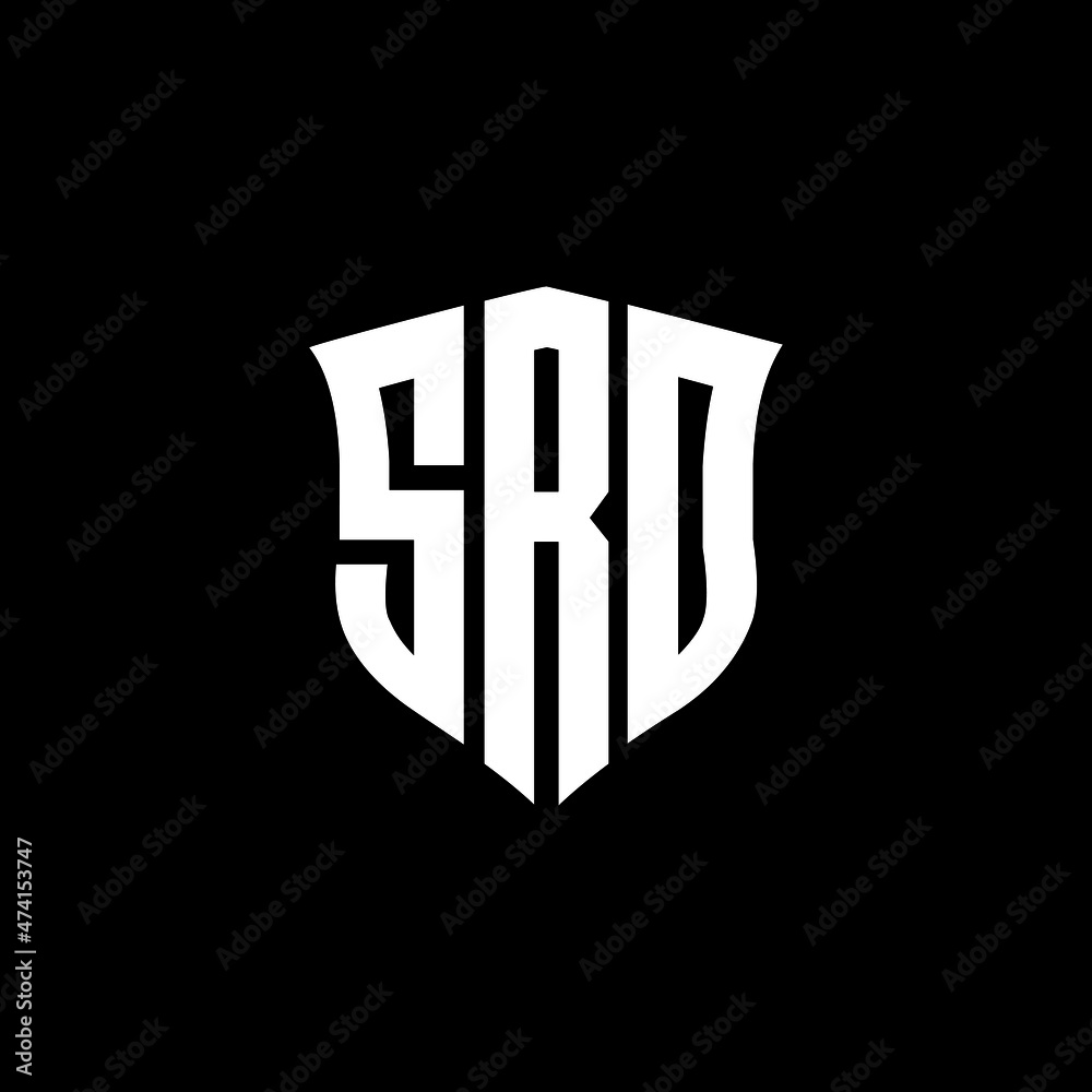 Vetor do Stock: SRO letter logo design with black background in ...