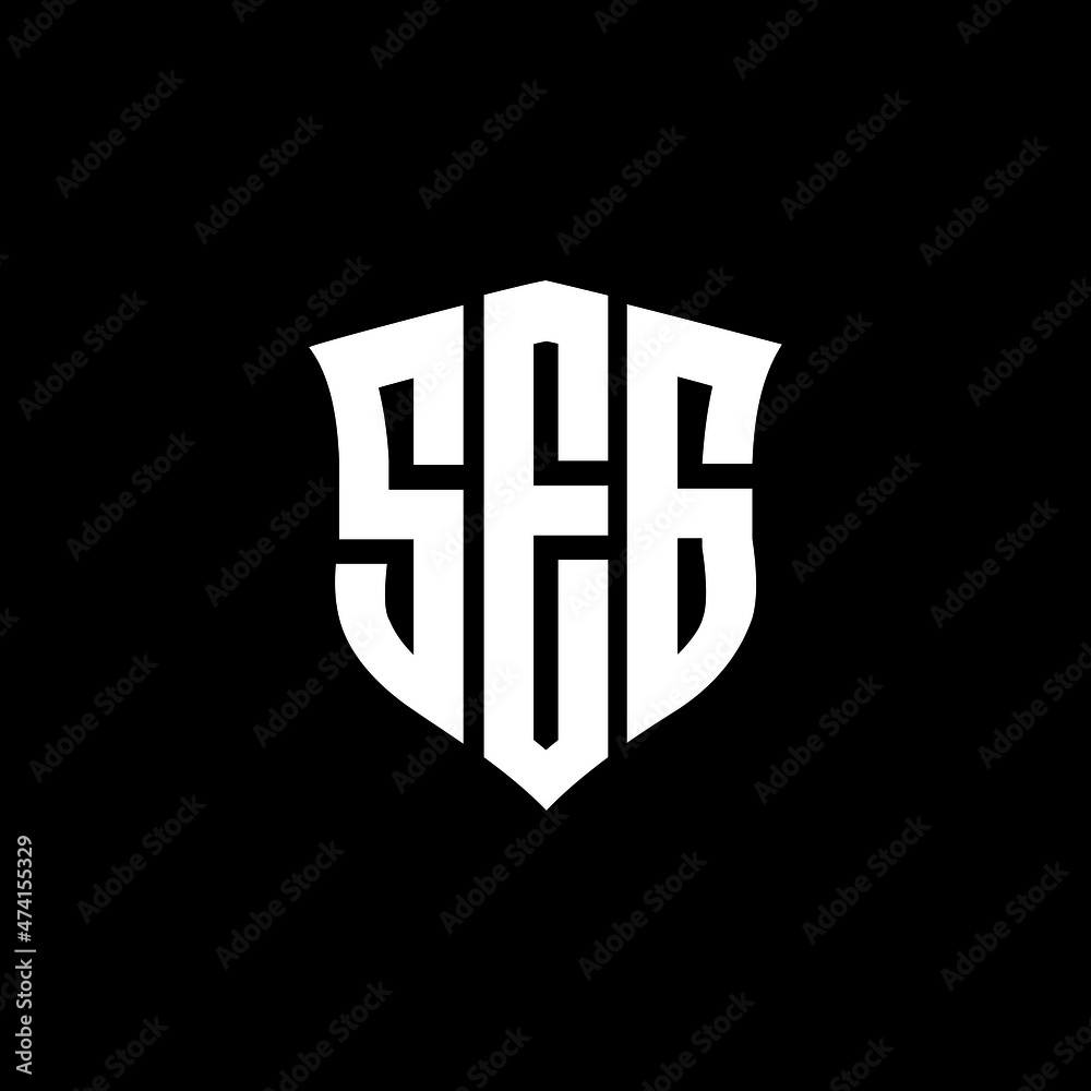 SEG letter logo design with black background in illustrator, vector ...