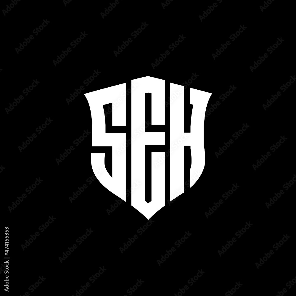 SEH letter logo design with black background in illustrator, vector ...