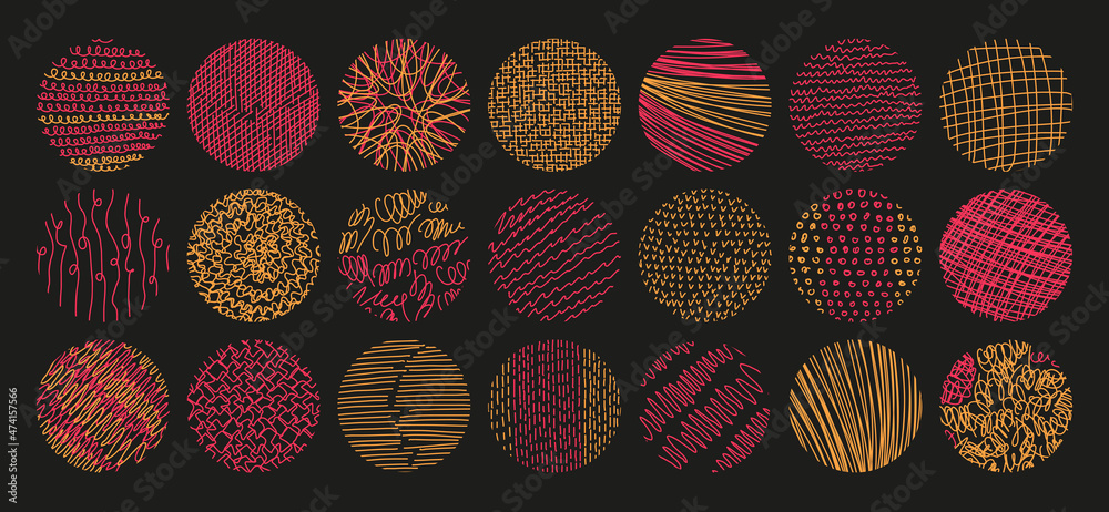 Vector set of round abstract backgrounds. Contemporary concept trend ...