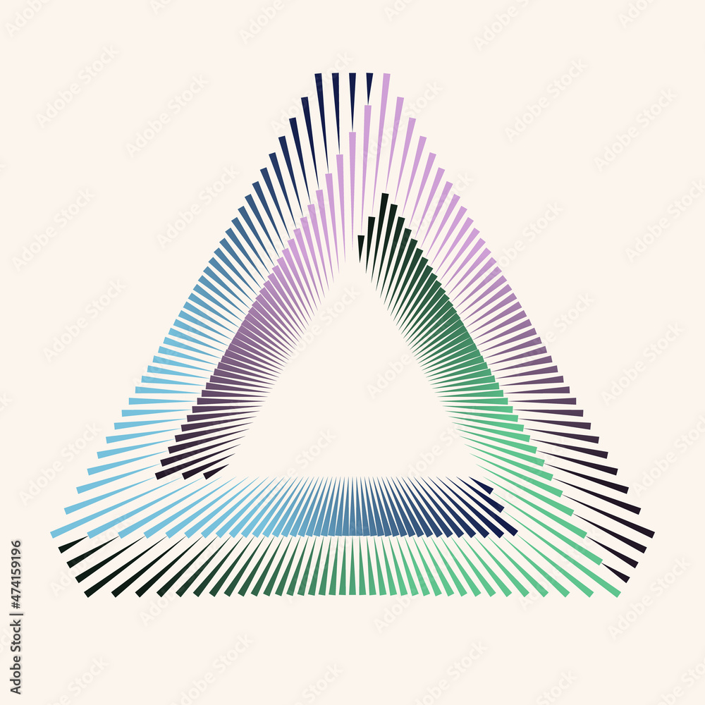 Penrose triangle or Penrose tribar, or the impossible tribar with lines ...
