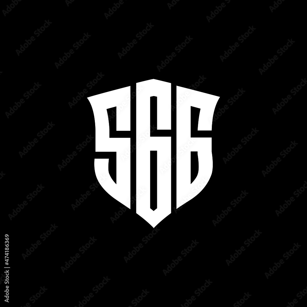 SGG letter logo design with black background in illustrator, vector ...