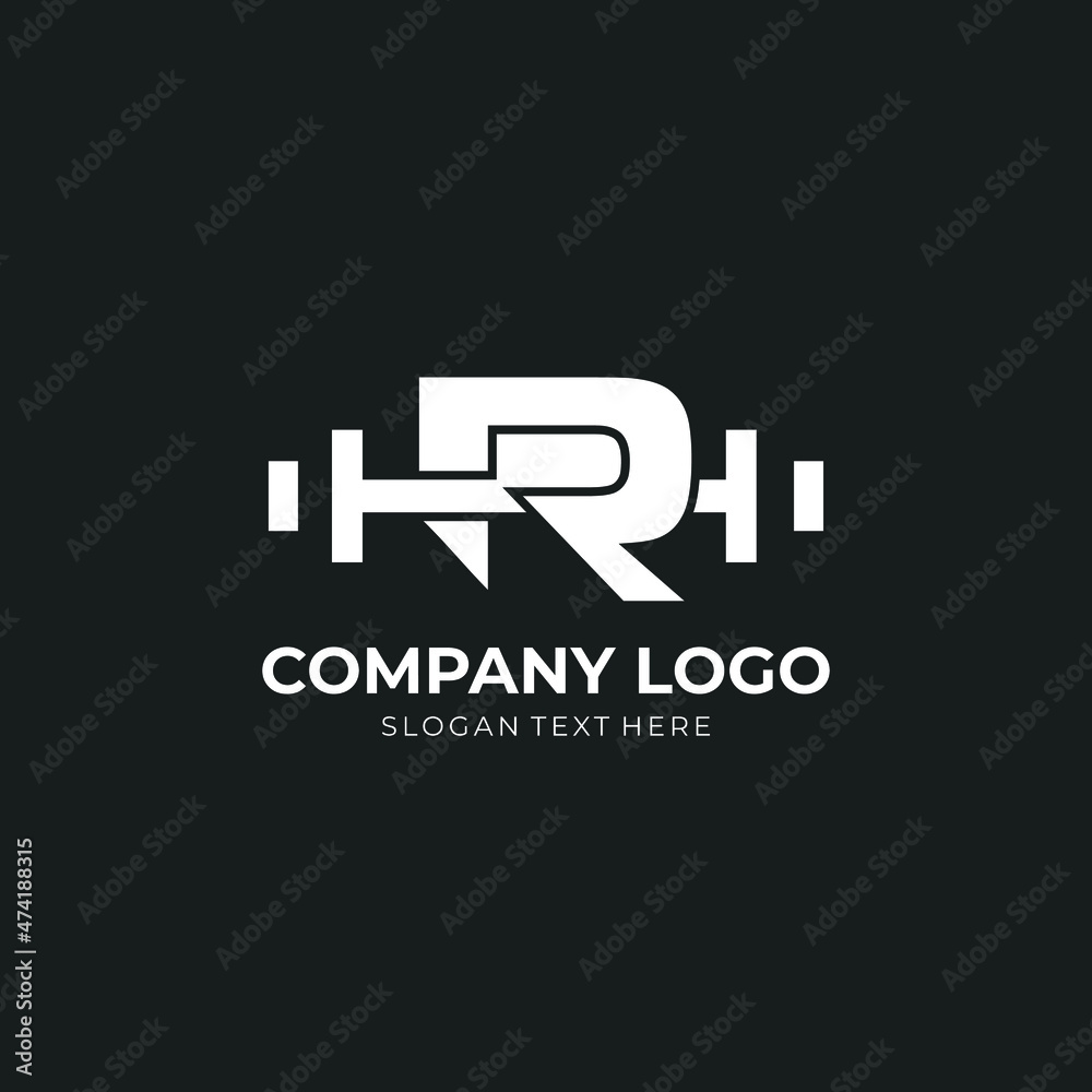 Letter R Logo With barbell. Fitness Gym logo. fitness vector logo ...