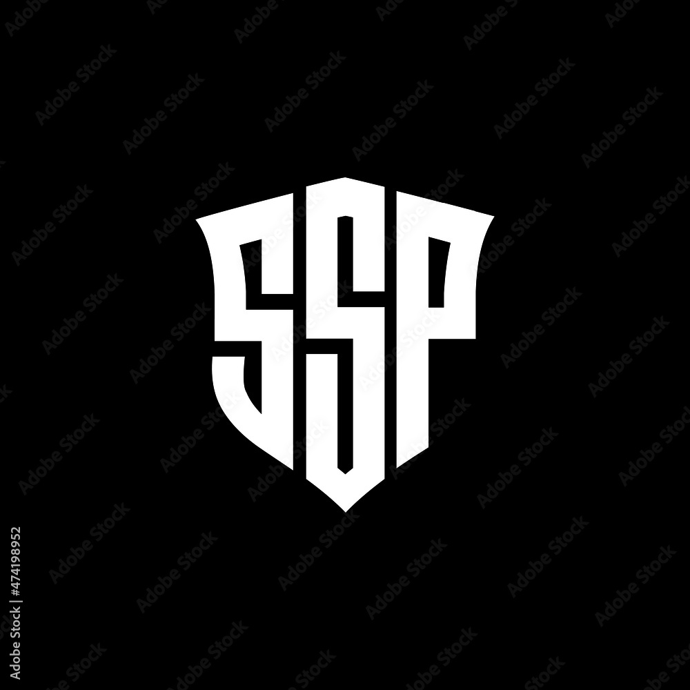 SSP letter logo design with black background in illustrator, vector ...