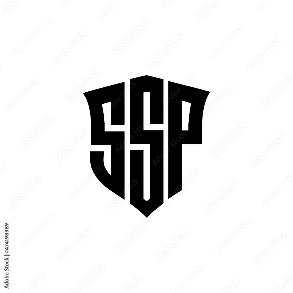 SSP letter logo design with white background in illustrator, vector ...