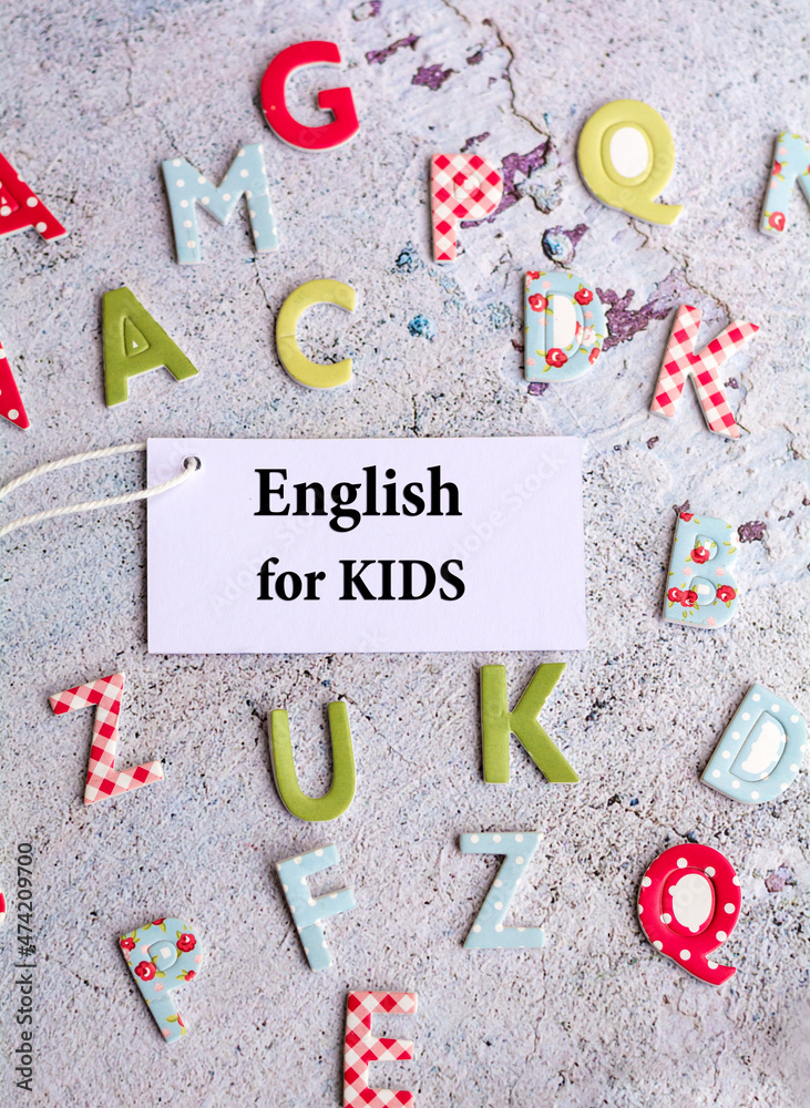 English for kids . Learning English Language Education Concept with ...