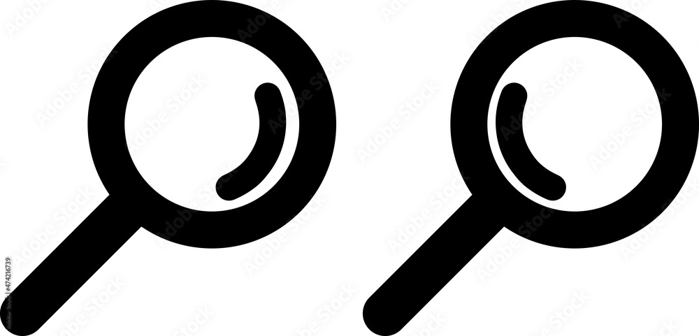 magnifying glass icon. magnification icon design. representing search ...