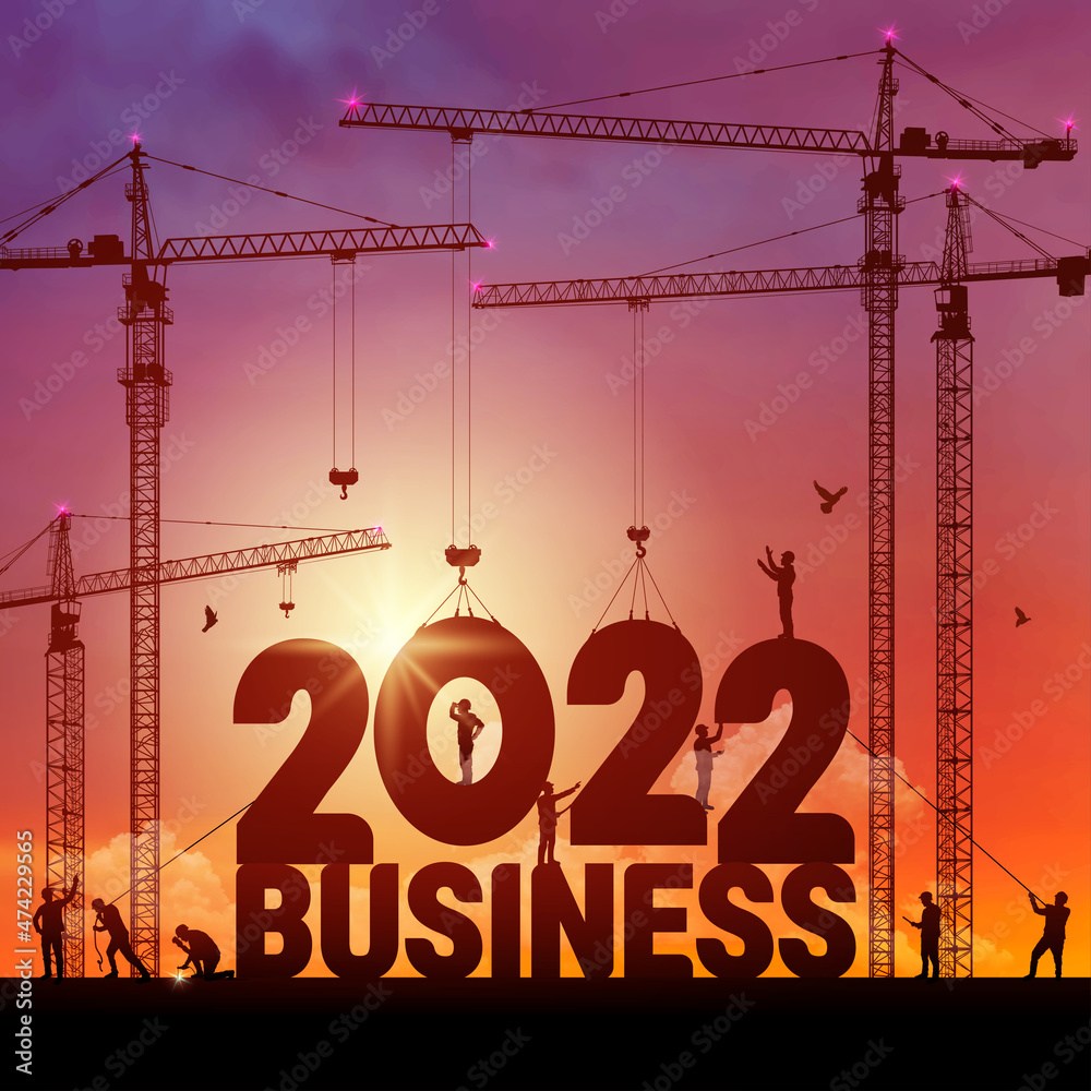 Business in the New Year 2022. Vector illustration business finance ...
