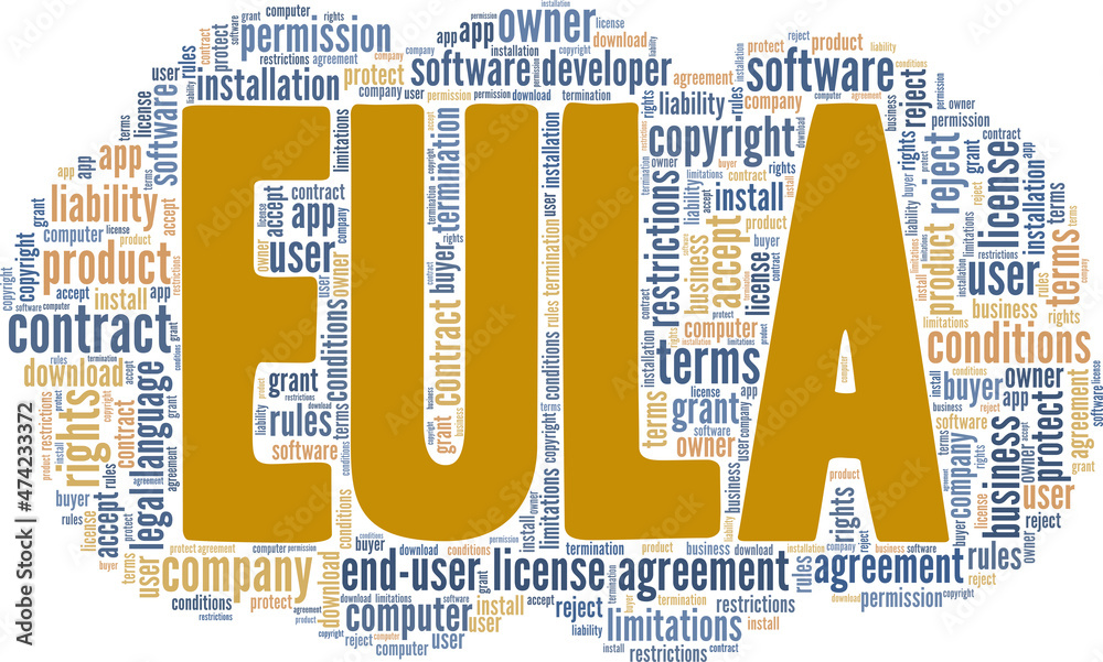EULA - End User License Agreement conceptual vector illustration word ...