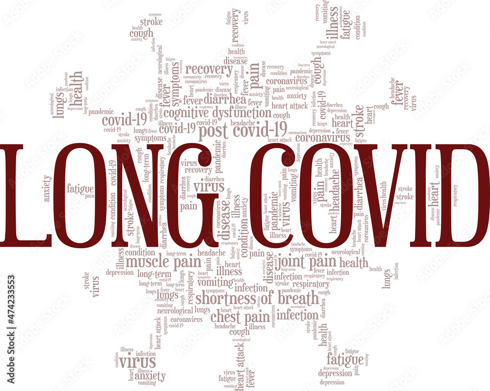 Long Covid conceptual vector illustration word cloud isolated on white ...