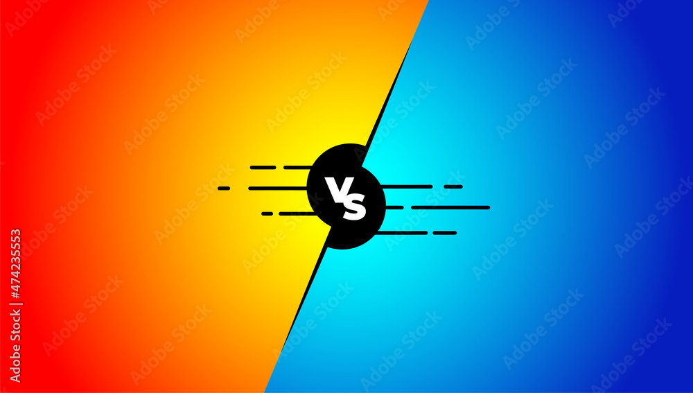 VS letters for sports match competition. Versus battle screen. Game ...