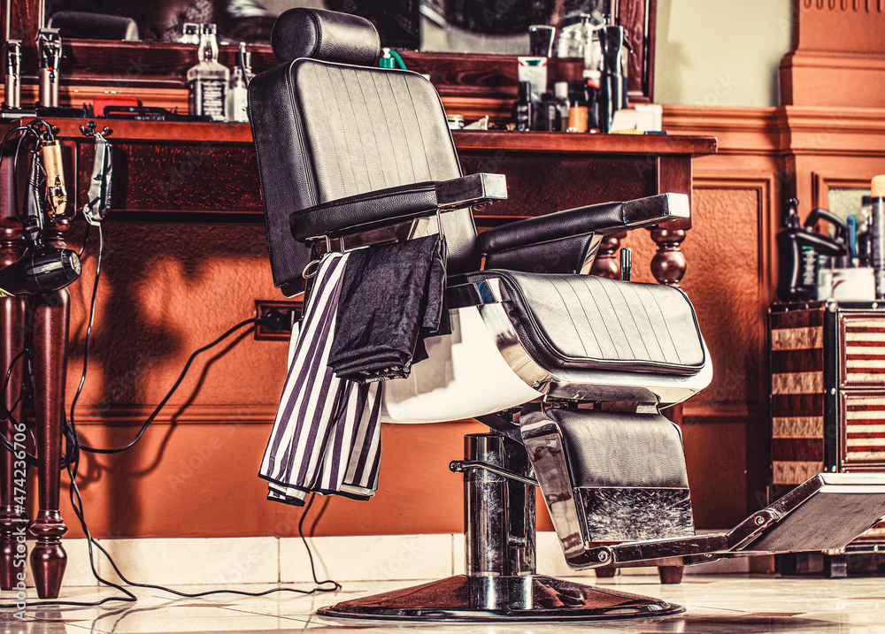 Barbershop armchair, modern hairdresser and hair salon, barber shop for ...