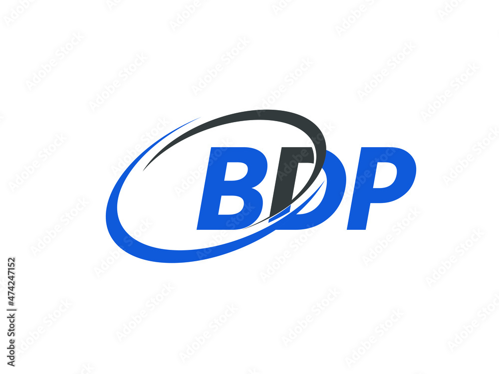 BDP letter creative modern elegant swoosh logo design Stock Vector ...