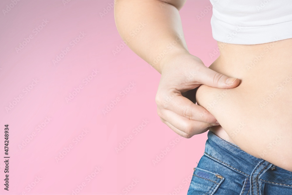 Overweight woman with fat hips and buttocks, obesity female body on ...