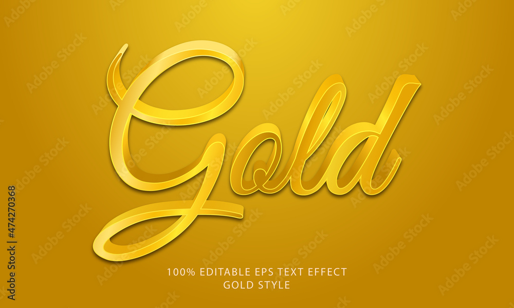 Gold Text Effect Style EPS Vector Graphic Stock Vector | Adobe Stock