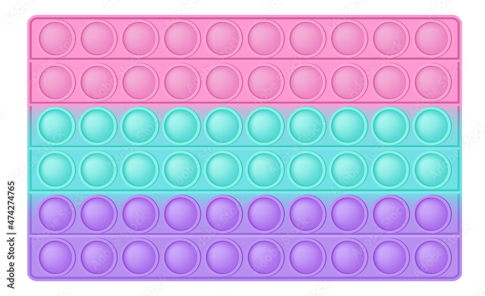 Popit figure rectangle as a fashionable silicon toy for fidgets ...