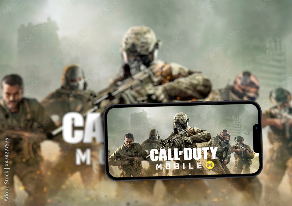 Call of Duty mobile game app on iPhone 13 Pro smartphone screen with ...
