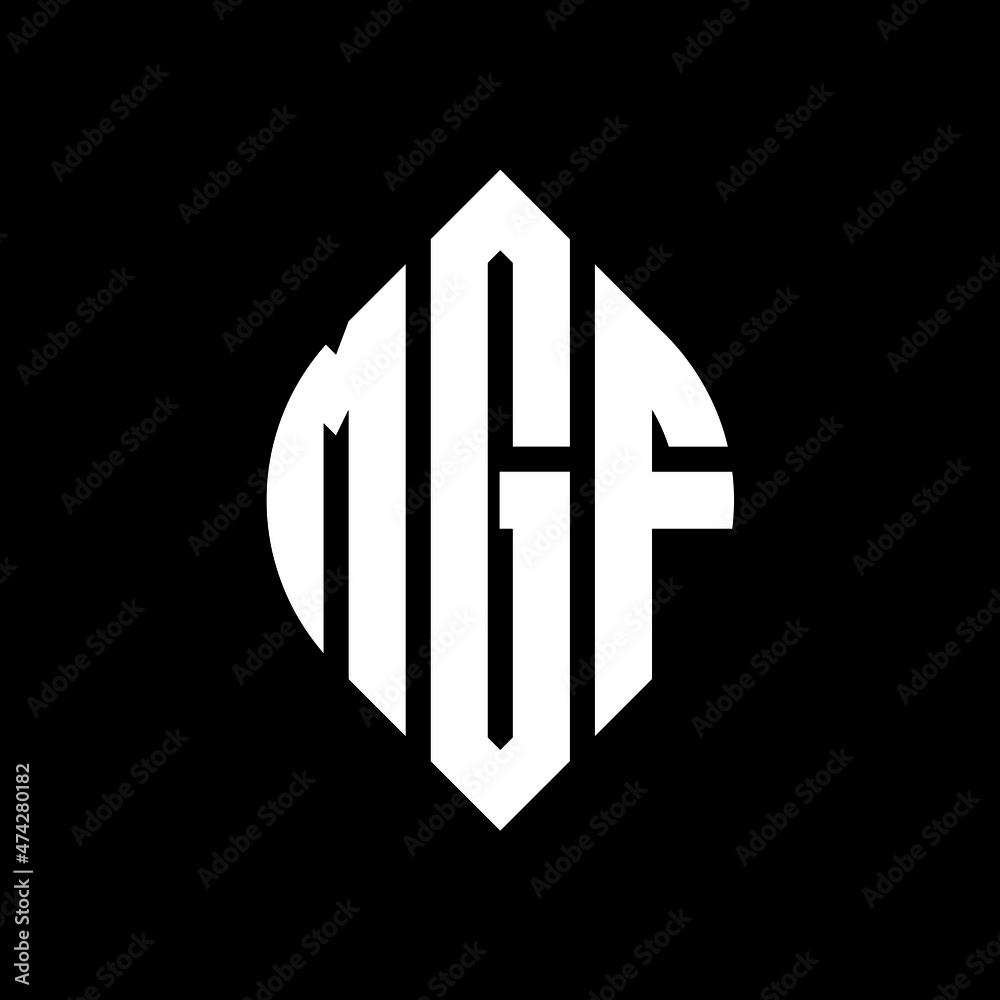 MGF circle letter logo design with circle and ellipse shape. MGF ...