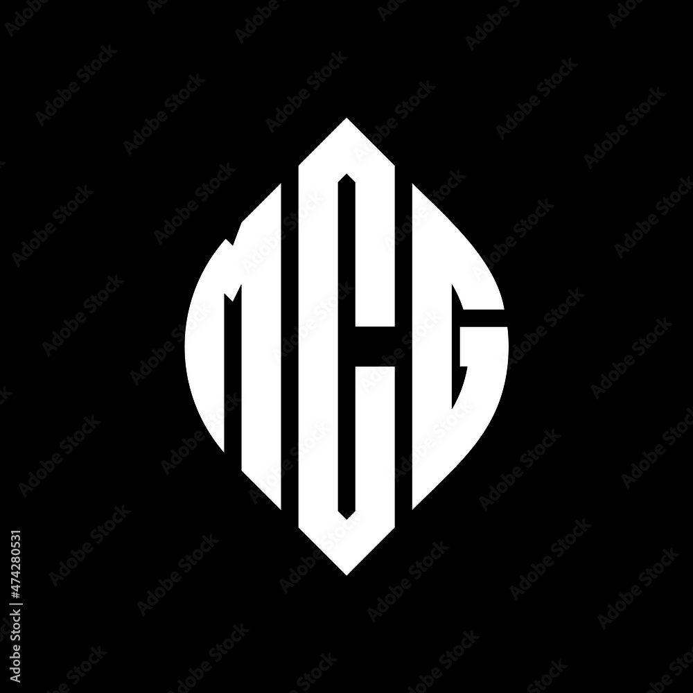 MCG circle letter logo design with circle and ellipse shape. MCG ...