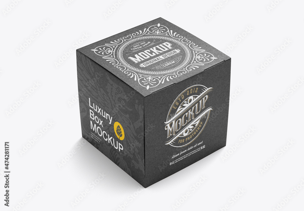 Closed Cardboard Box 3D Mockup Stock Template | Adobe Stock
