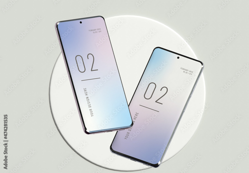 Two Smartphones Mockup Stock Template | Adobe Stock