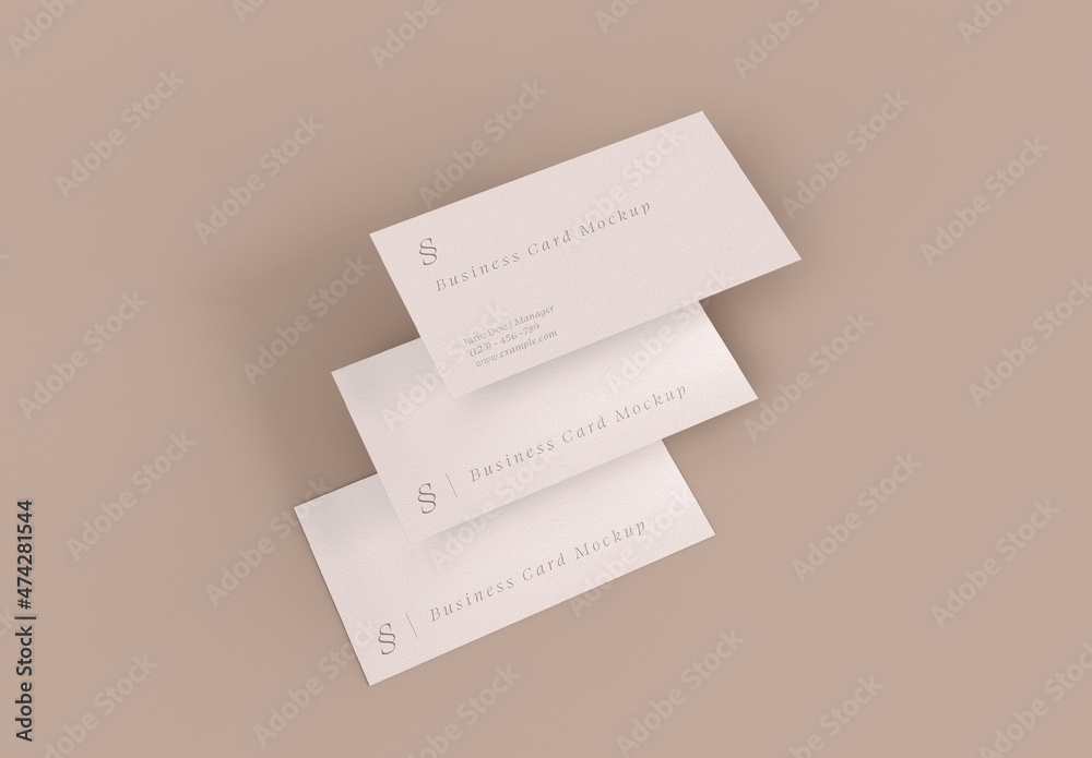 Three Business Cards Mockup Stock Template | Adobe Stock