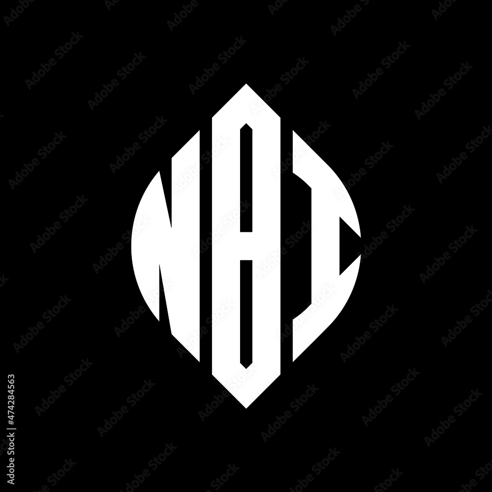 NBI circle letter logo design with circle and ellipse shape. NBI ...