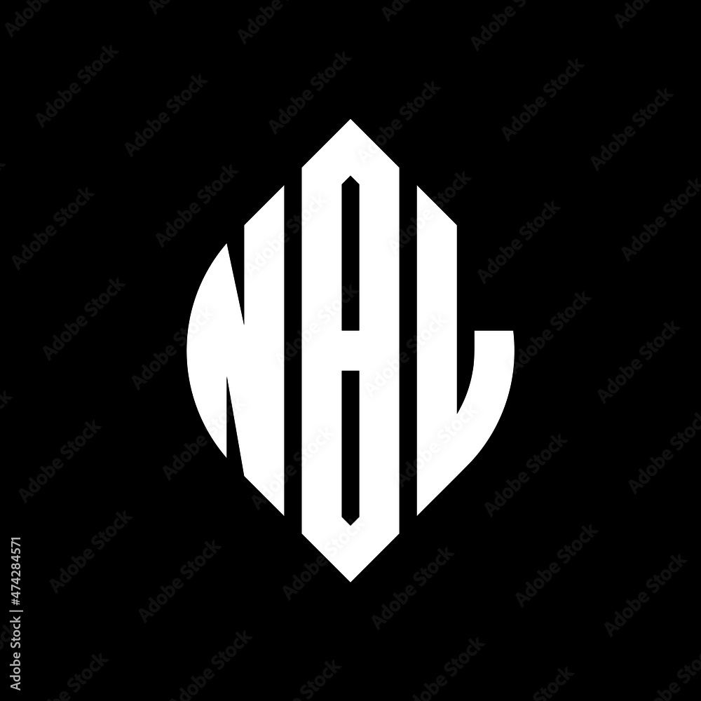 NBL circle letter logo design with circle and ellipse shape. NBL ...
