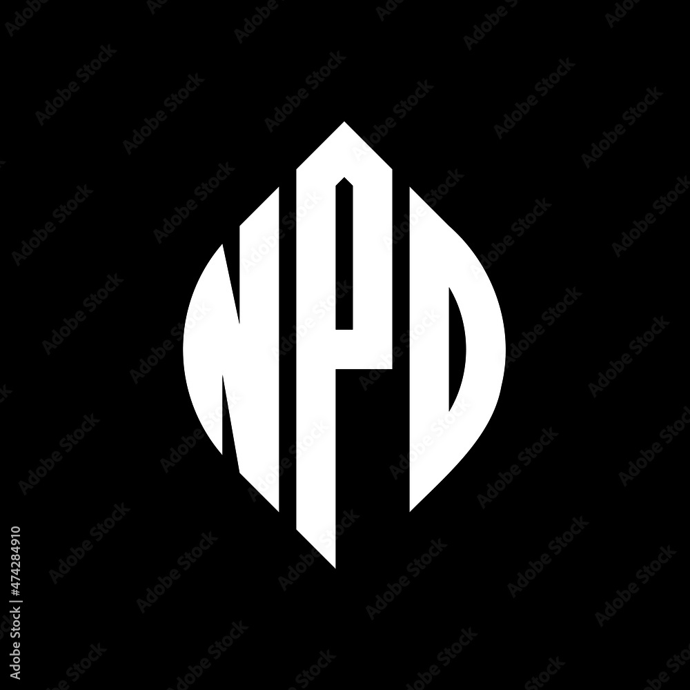 NPD circle letter logo design with circle and ellipse shape. NPD ...
