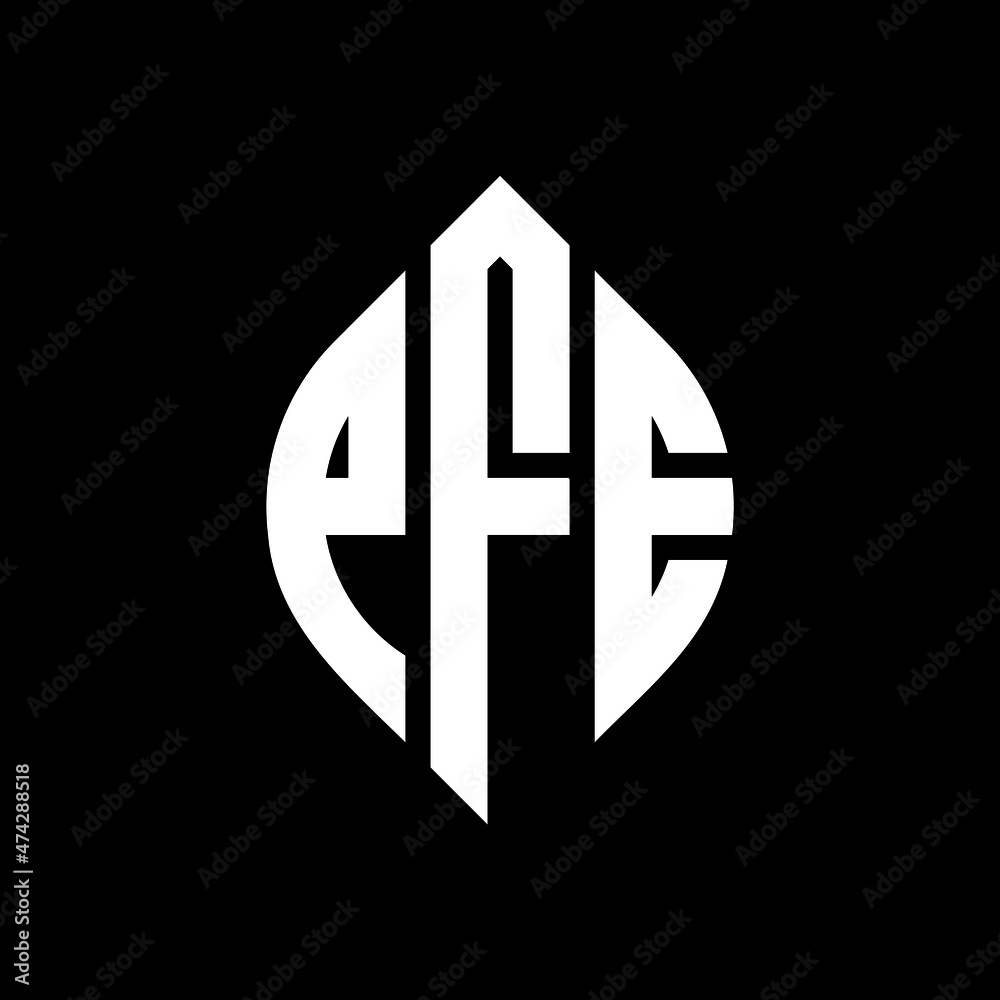 PFE circle letter logo design with circle and ellipse shape. PFE ...
