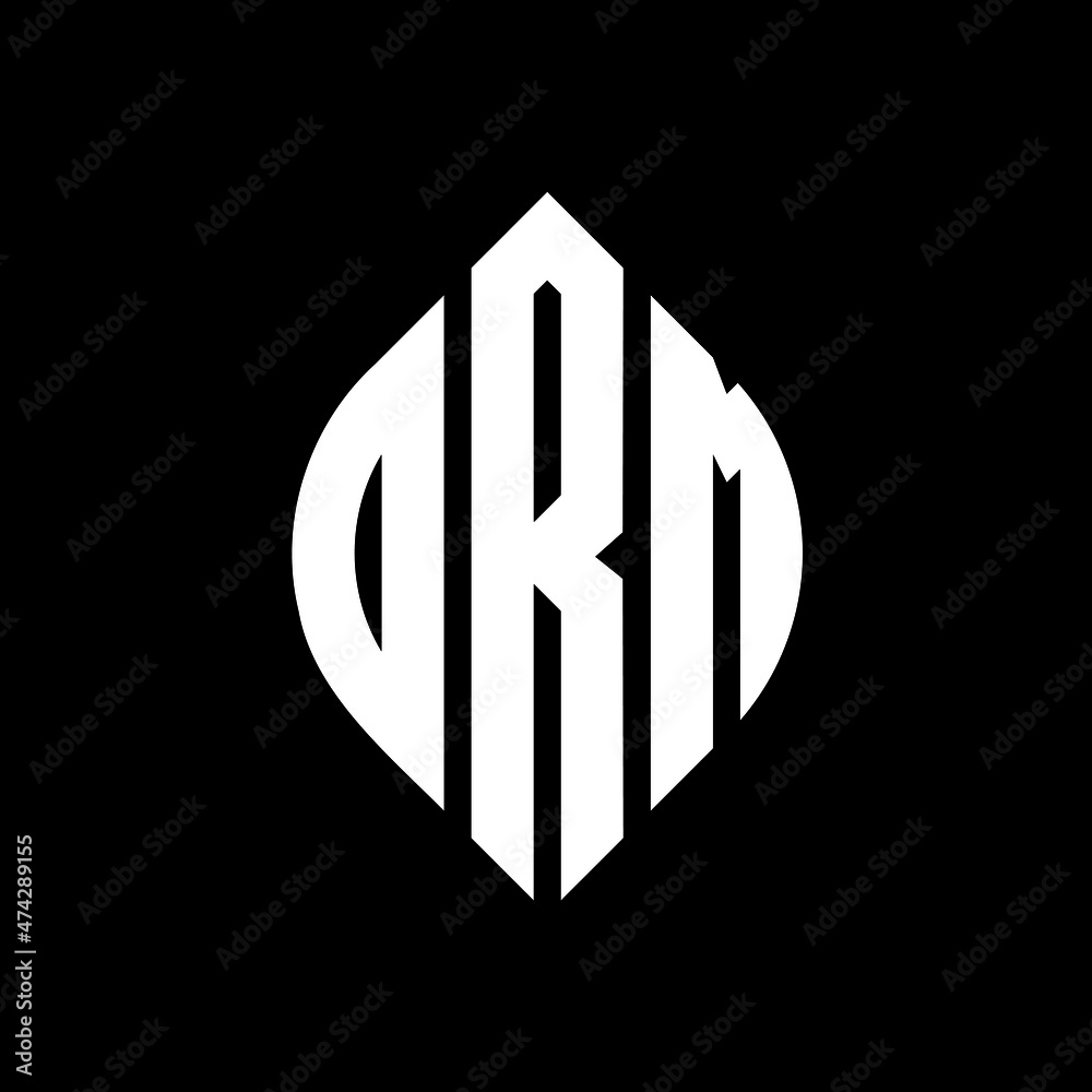 ORM circle letter logo design with circle and ellipse shape. ORM ...