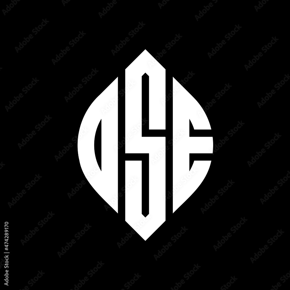 OSE circle letter logo design with circle and ellipse shape. OSE ...