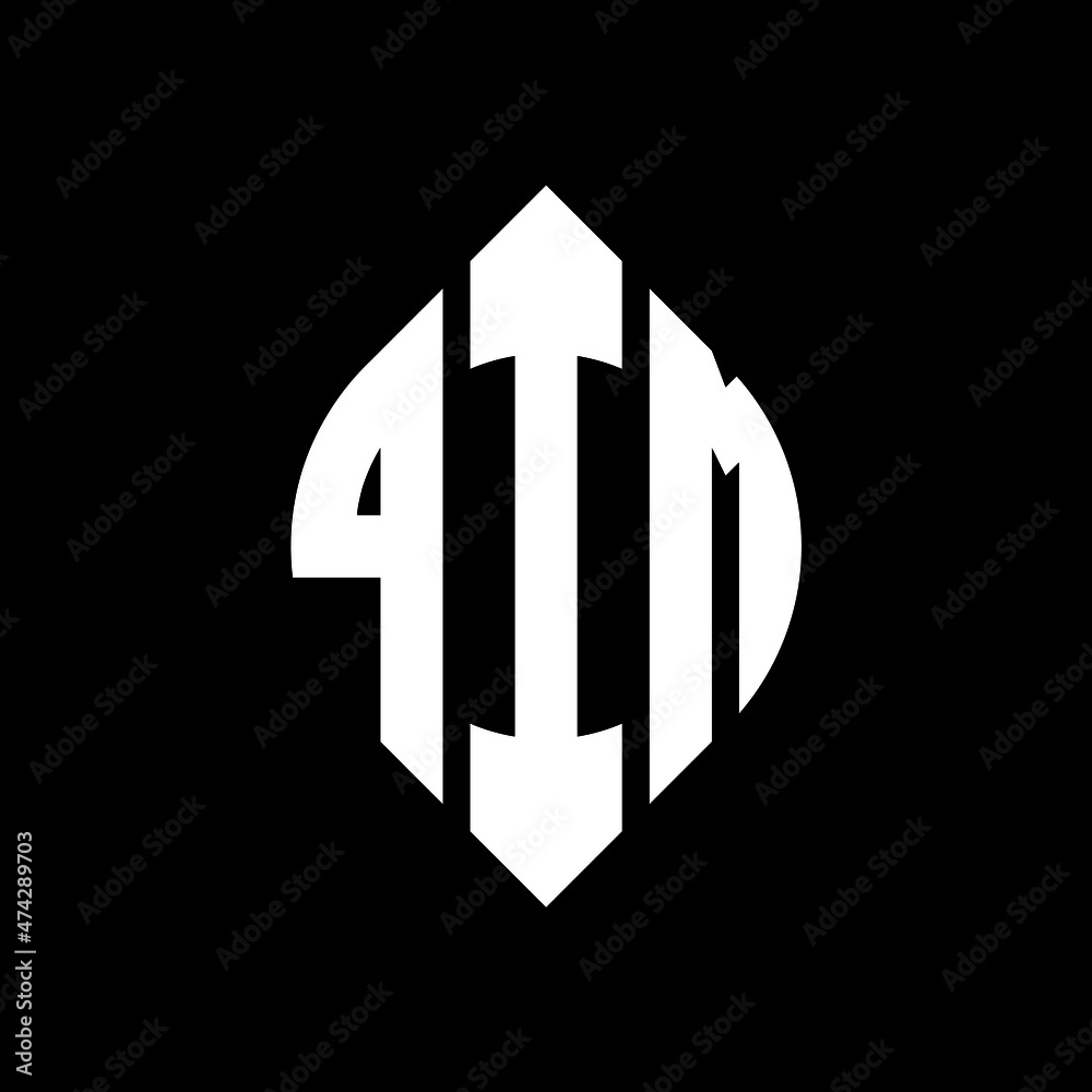 QIM circle letter logo design with circle and ellipse shape. QIM ...
