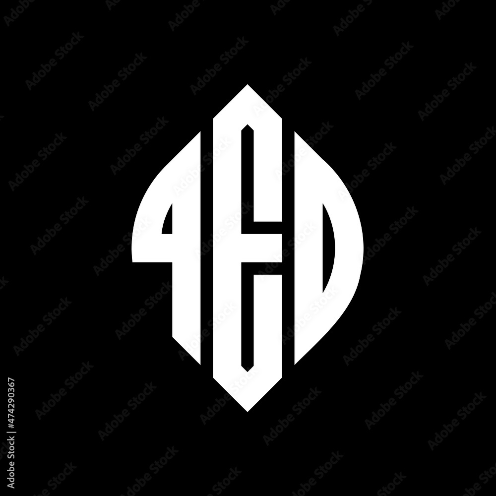QED circle letter logo design with circle and ellipse shape. QED ...