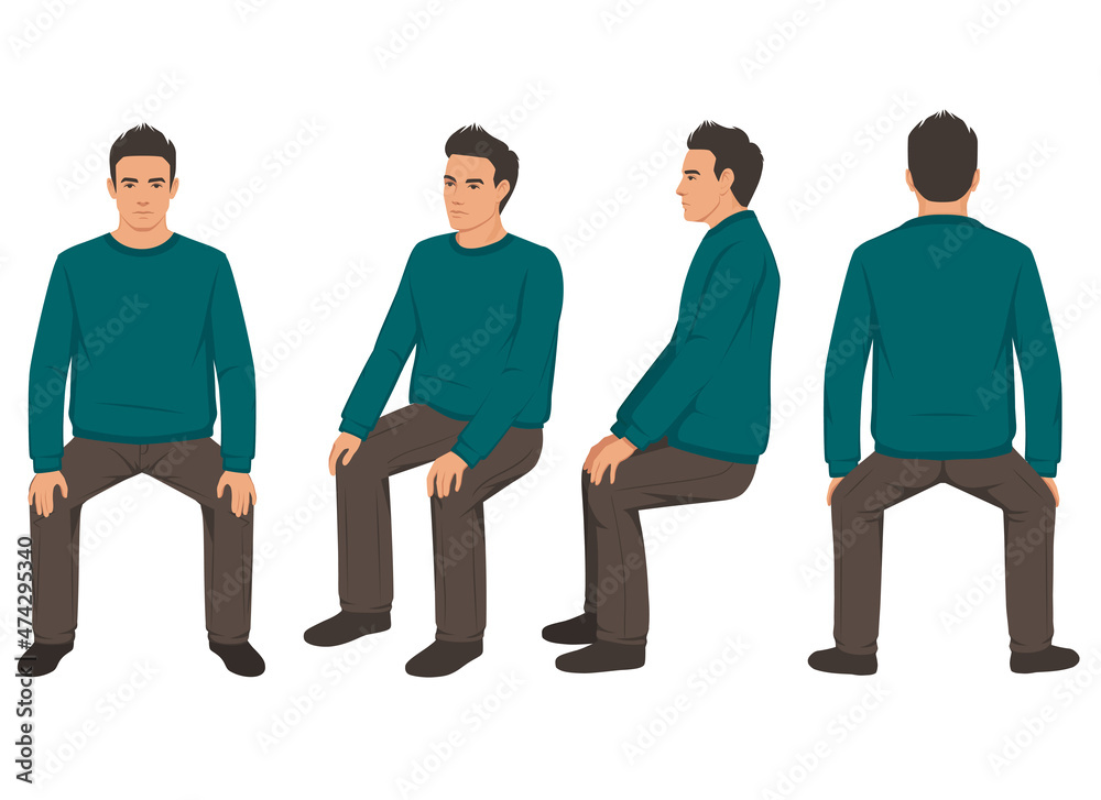 People Sitting Front View