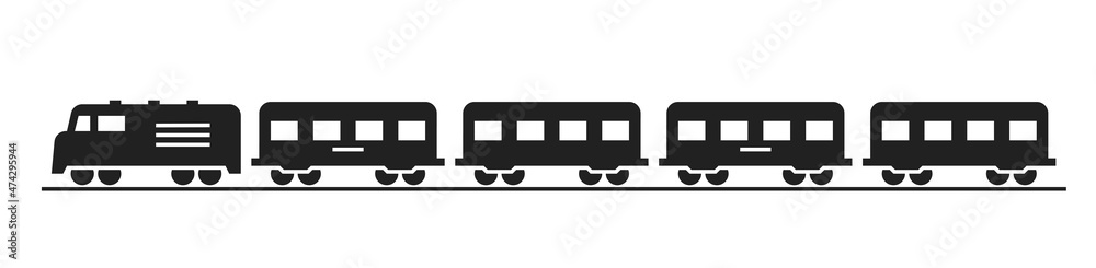 passenger train illustration. locomotive and wagons vector image ...