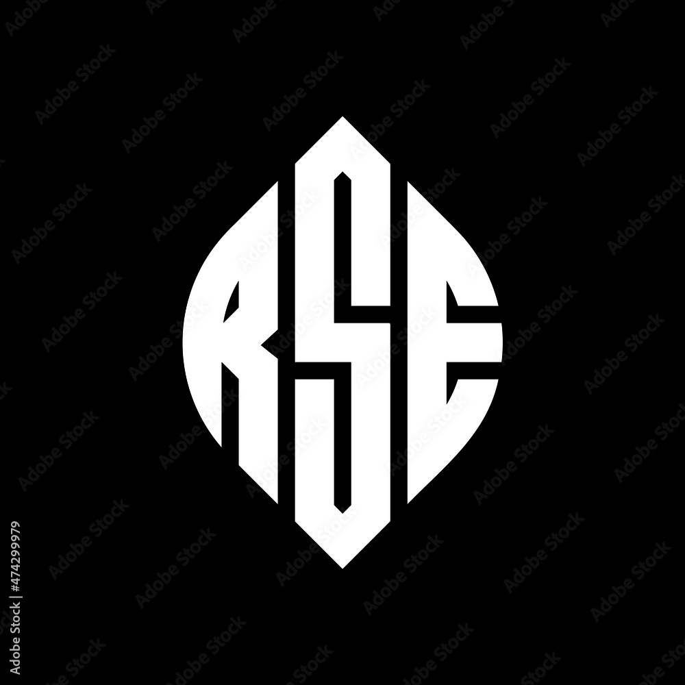 RSE circle letter logo design with circle and ellipse shape. RSE ...