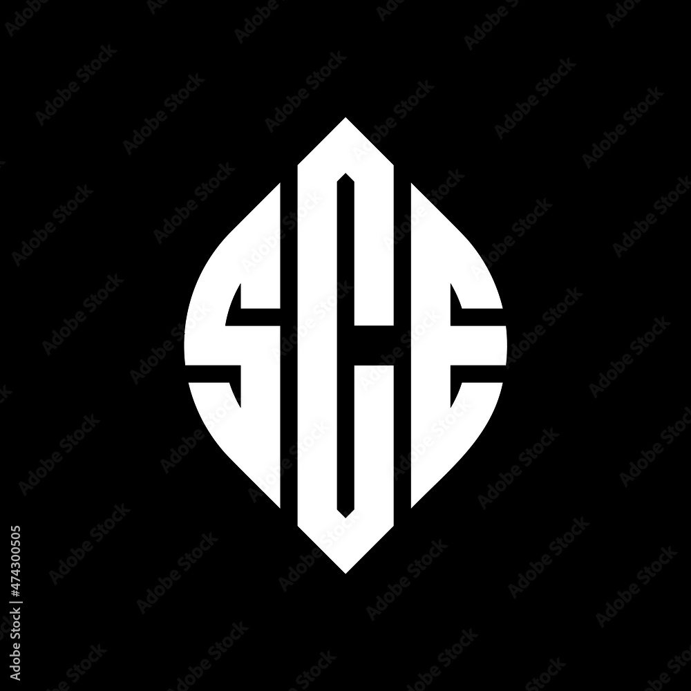 SCE circle letter logo design with circle and ellipse shape. SCE ...