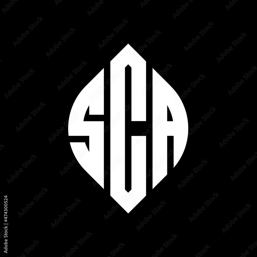 SCA circle letter logo design with circle and ellipse shape. SCA ...
