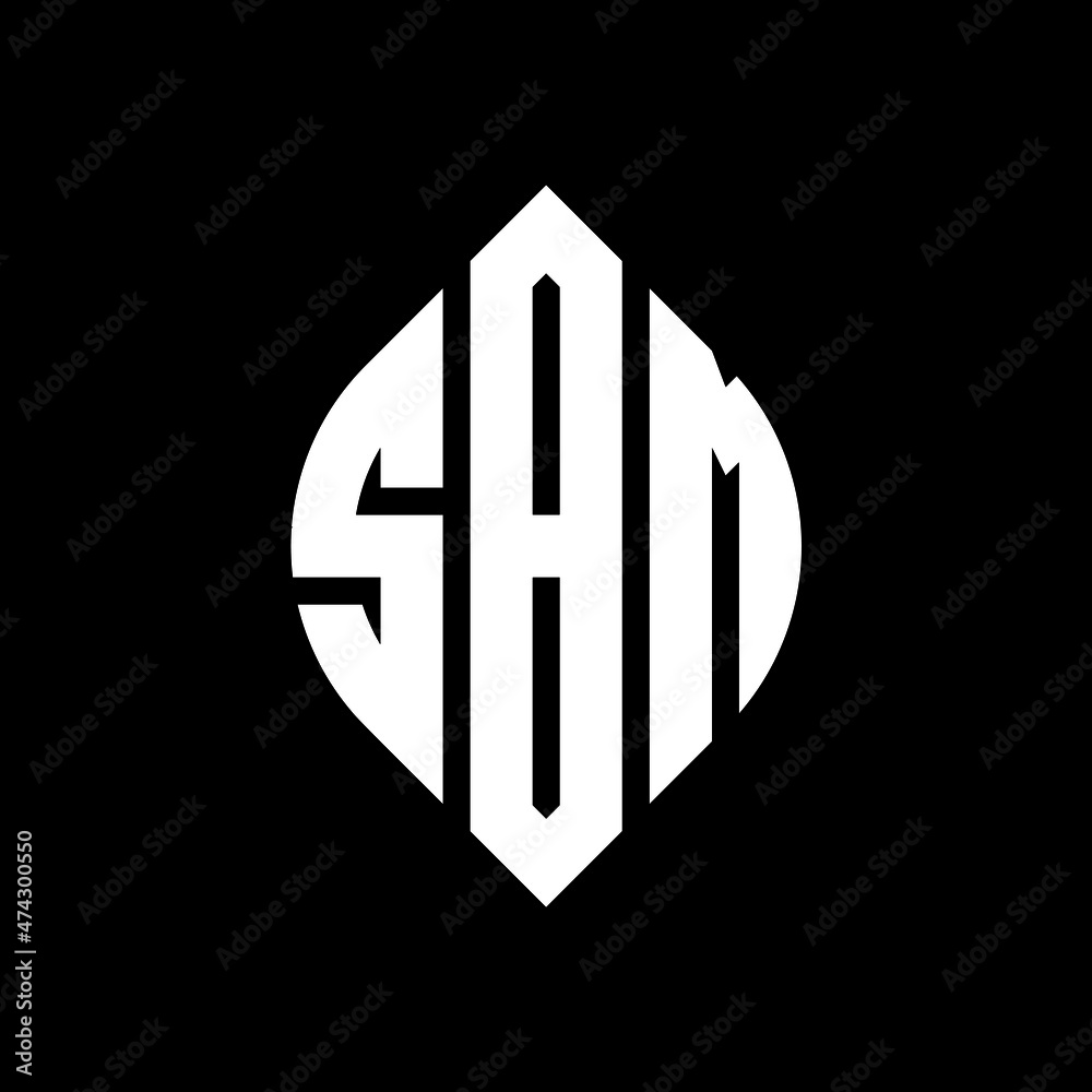 SBM circle letter logo design with circle and ellipse shape. SBM ...