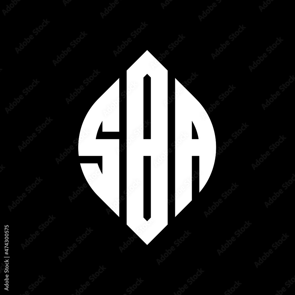 SBA circle letter logo design with circle and ellipse shape. SBA ...